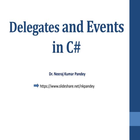 Delegates And Events In C Pptx Programming Languages Computing