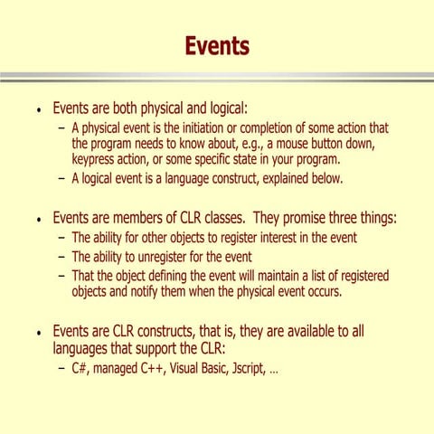 Delegates And Events In Dot Net Technology Ppt