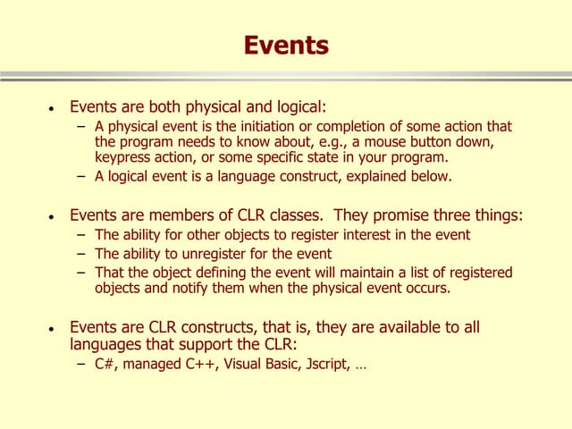 Delegates And Events In Dot Net Technology Ppt