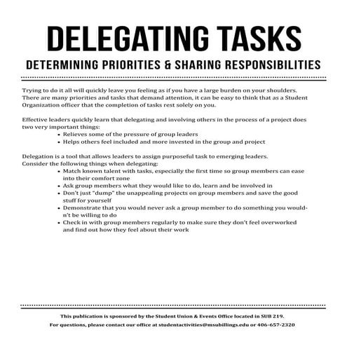 Delegating Tasks to Others | PDF