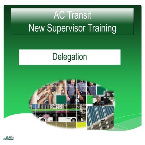 Delegation- New Supervisor Training | PPT