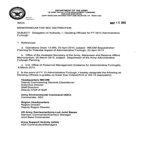 Delegation of authority memo | PDF