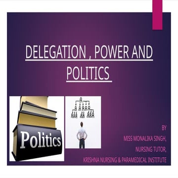 DELEGATION , POWER AND POLITICS. B.SC NURSIGpptx | PPTX