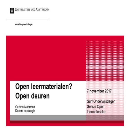 Delen en hergebruik van open leermateriaal deel 3 - Gerben Moerman ...