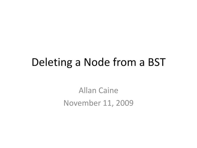 Deleting A Node From A Binary Search Tree Scheme Ppt