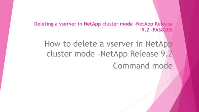 Deleting A Vserver In Netapp Cluster Mode Ppt 5711