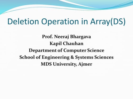 Insertion Operation In Arrayds Pptx Programming Languages Computing