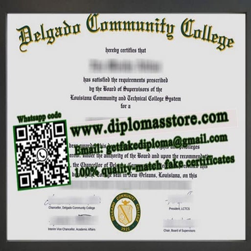 Delgado Community College diploma, replica DCC certificate | PDF