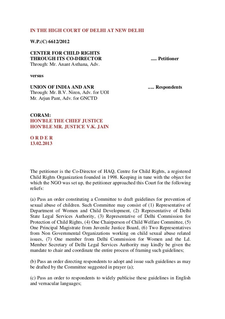 Delhi High Court Order Dated 13-02-2013 in writ Petition Civil 6612 o…