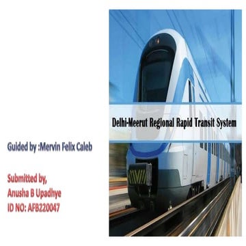 Delhi Meerut Regional Rapid Transit System | PPT