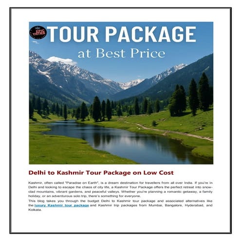 Delhi to Kashmir Tour Package at Best Price.pdf