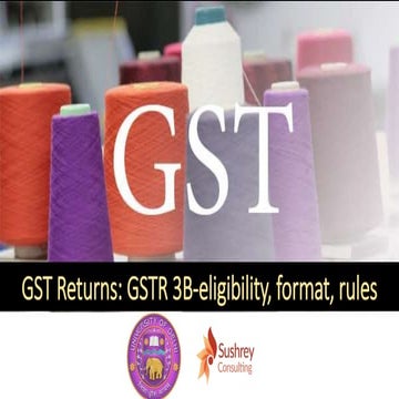 Session on GST return- GSTR 3B | PPTX