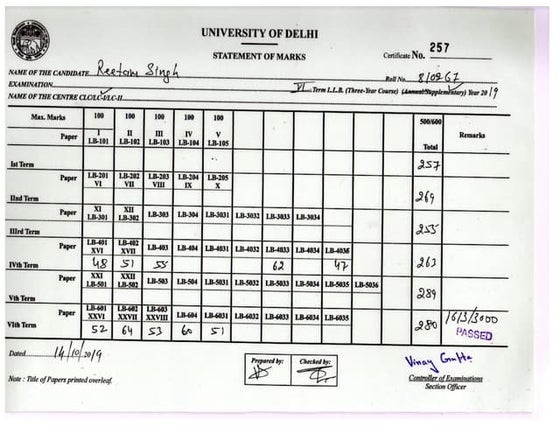 Transcript & Degree of Space Systems Engineering Reetam Singh | PDF