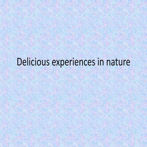 Delicious experiences in nature | PPTX