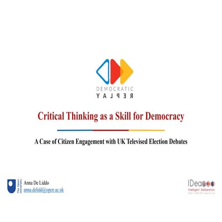 Critical Thinking as a Skill for Democracy: A Case of Citizen ...