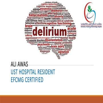 Delirium : Definition, risks factors,diagnosis.pptx