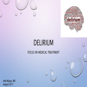 Delirium; Focus on Medical Treatment | PPT