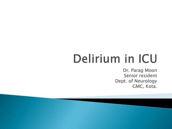 Delirium in the ICU | PPT