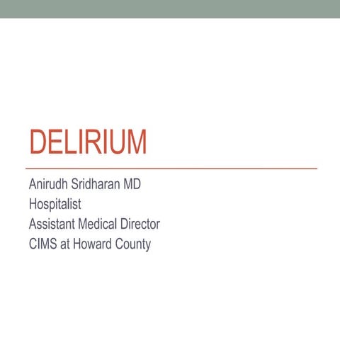 Delirium presentation | PPTX