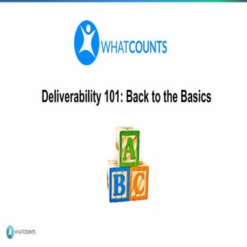 Deliverability 101 power point slideshare | PPTX