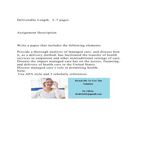 Deliverable Length 5–7 pages Assignment Description .docx