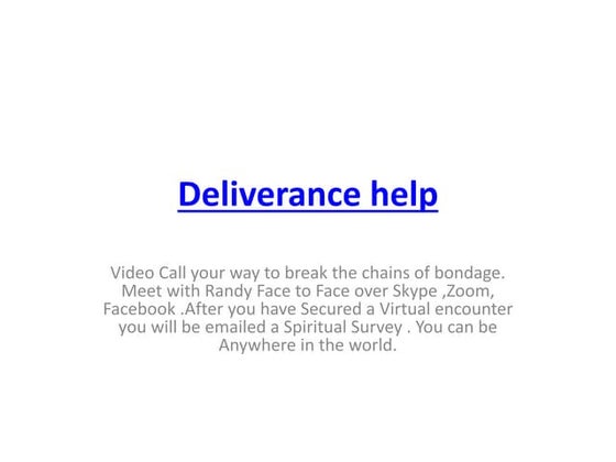 Deliverance help | PPT