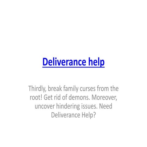 Deliverance help | PPT