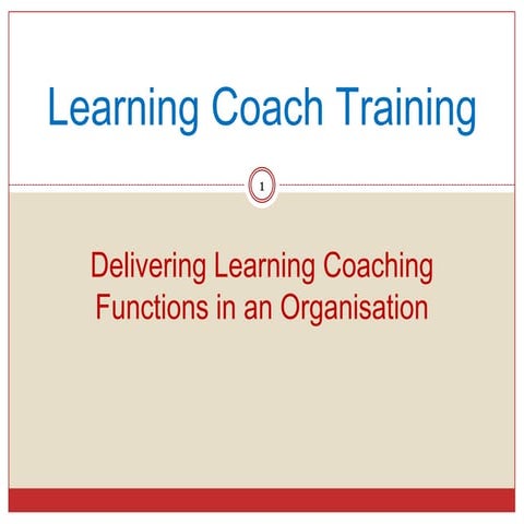 Delivering learning coaching functions in an organisation2 | PPTX ...
