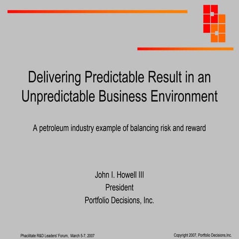Delivering Predictable Results In An Unpredictable Business Environment Ppt