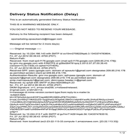 Delivery Status Notification (Delay) | PDF