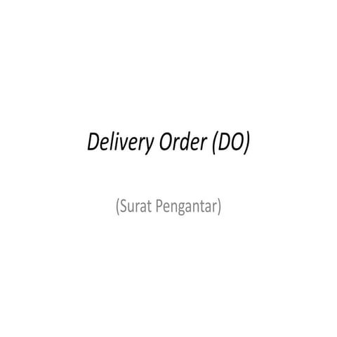 Delivery order | PPTX