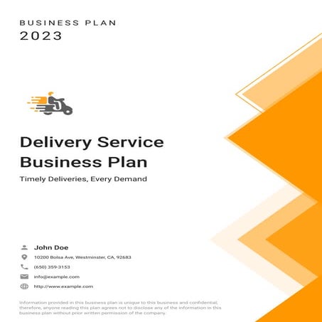 delivery service business plan | PDF