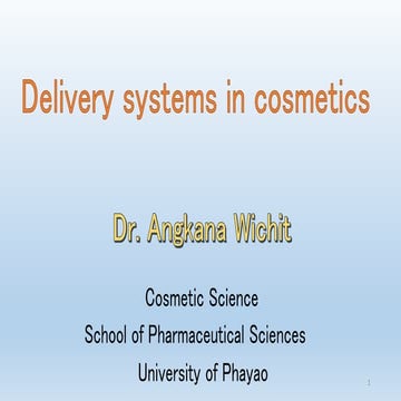 Delivery system in cosmetics | PPTX