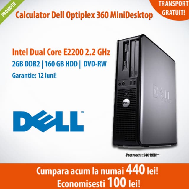 Calculator Dell Optiplex 360 MiniDesktop Dual Core E2200 | PDF