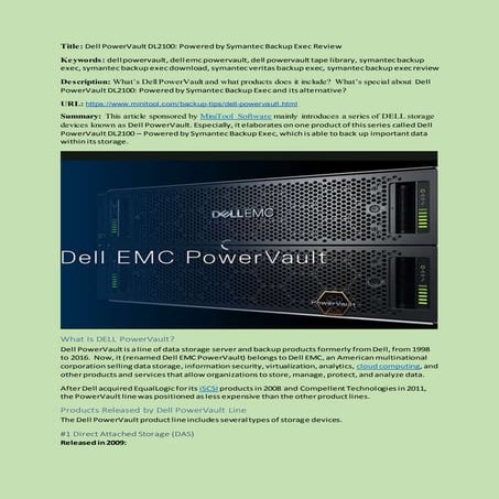 Dell powervault | PDF