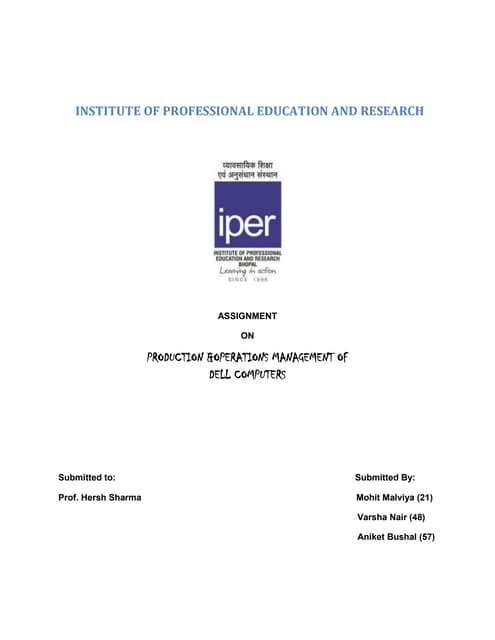 PPT on DELL | PPTX | Laptops | Computing