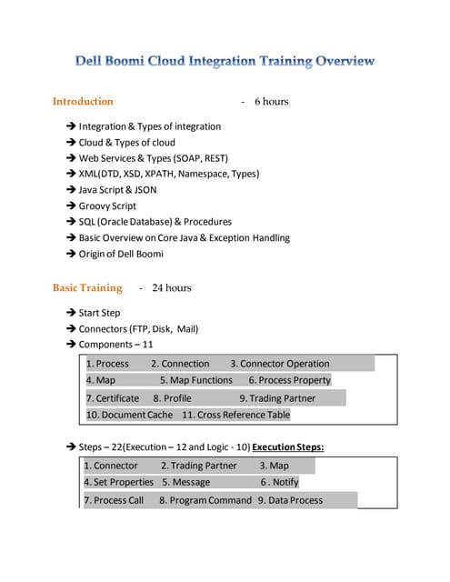 Dell boomi course content | PDF | Computing | Technology & Computing