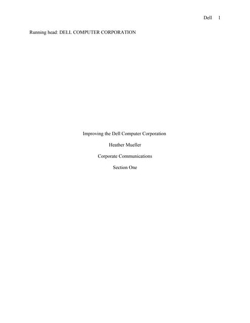 The case study of michael dell | DOCX