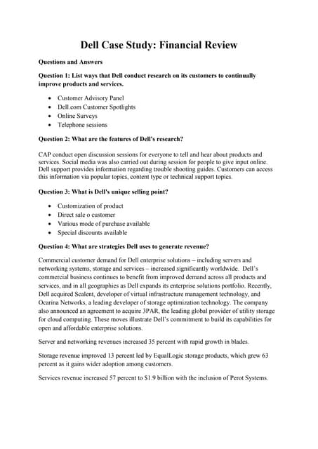 data analysis presentation: Dell case study | PPT