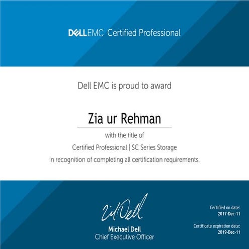Dell certified professional sc series storage certificate | PDF