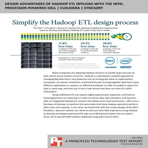 Design advantages of Hadoop ETL offload with the Intel processor-powered Dell | Cloudera ...