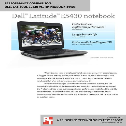 Performance comparison: Dell Latitude E5430 vs. HP ProBook 4440s | PDF