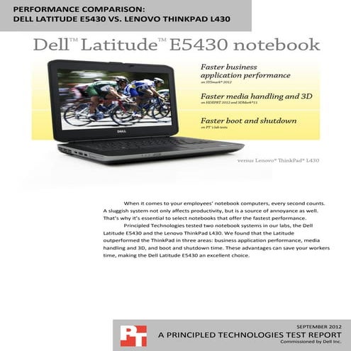 Performance comparison: Dell Latitude E5430 vs. Lenovo ThinkPad L430 | PDF
