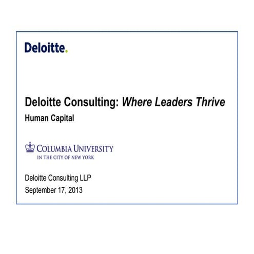 Deloitte Proseminar Presentation | PDF
