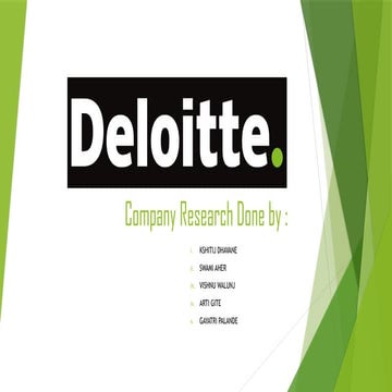 Deloitte Company Research – Campus Placement Insights | PPTX