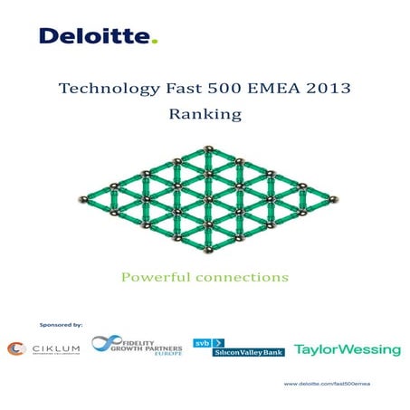 Deloitte Technology Fast 500 EMEA 2013 Ranking | PDF
