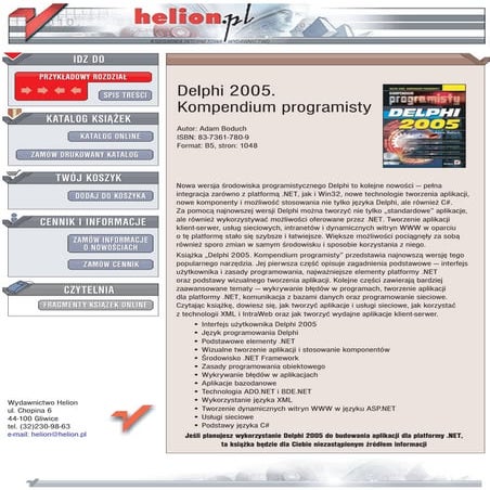 Delphi 2005. Kompendium programisty | PDF