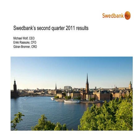 Swedbank’s second quarter 2011 results | PDF