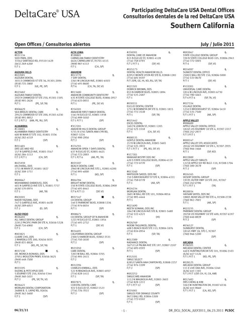 Delta Dental Providers Northern CA | PDF