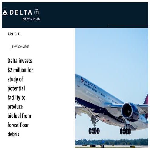Delta invests $2M in Study for Potential Biofuel Facility | PDF | Air ...